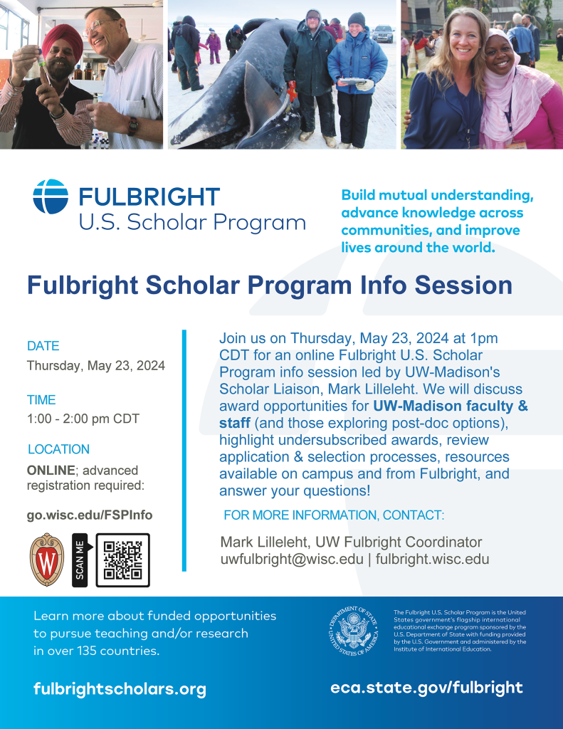 Fulbright (U.S.) Scholar Program – Fulbright at UW-Madison – UW–Madison
